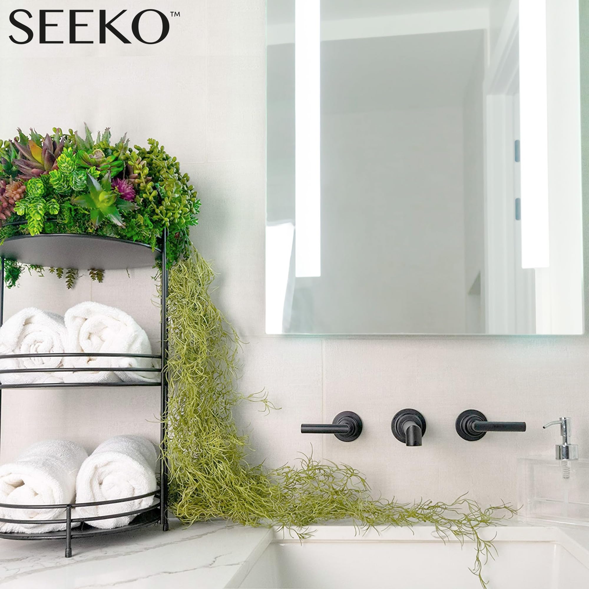SEEKO Succulents Variety Pack of Spanish Moss (6pck, 33" & 20''Long) - Fake Moss for Crafts