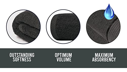Fluffyn 100% Cotton Fancy Bath Sheets - Towels for Bathroom - Eco-Friendly, Super Soft, Highly Absorbent Bath Towels - Oeko-Tex Certified - 34" x 66" Inches (Grey, Bath Sheets Set of 2)