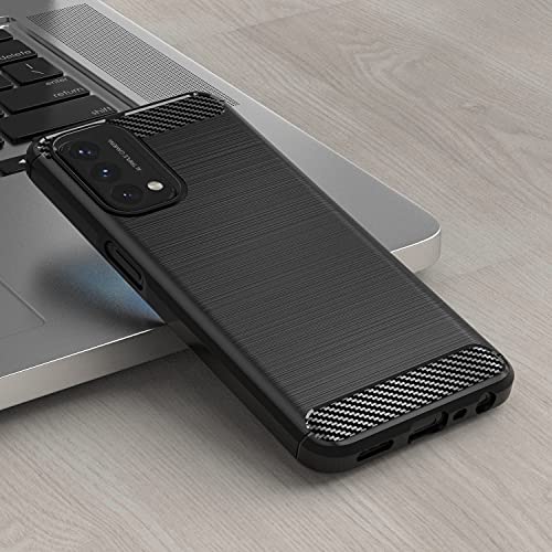M MAIKEZI OnePlus Nord N200 5G case,OnePlus Nord N200 case,with HD Screen Protector, Soft TPU Slim Fashion Non-Slip Protective Phone Case Cover for OnePlus Nord N200 5G (Black Brushed TPU)