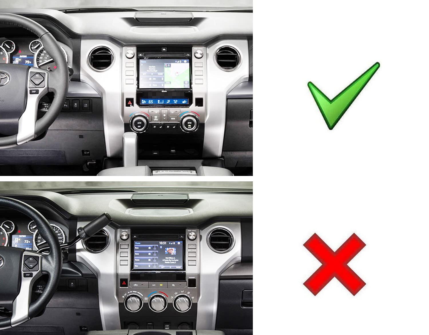 iJDMTOY 5pc-Set Blue Aluminum Air Conditioner Stereo Volume/Tune 2WD/4WD Switch Turner Ring Covers Compatible with 2017-2021 Toyota Tundra w/ 2-AC Center Console