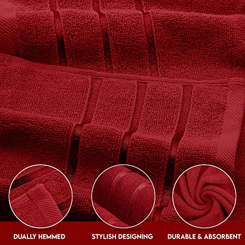 Utopia Towels - 6 Pack Viscose Hand Towels Set, (16 x 28 inches) 100% Ring Spun Cotton, Ultra Soft and Highly Absorbent 600GSM Towels for Bathroom, Gym, Shower, Hotel, and Spa (Red)