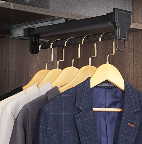 Pull Out Clothes Hanger Rod Adjustable Wardrobe Clothing Rail,Extendable Clothes Rail,Closet Clothes Hanger Rail (40CM)