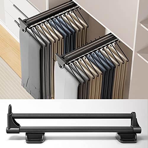 Pull Out Clothes Hanger Rod Adjustable Wardrobe Clothing Rail,Extendable Clothes Rail,Closet Clothes Hanger Rail (40CM)