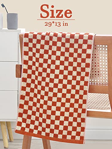 Jacquotha Hand Towel Set of 8 Bundle, Checkered and Checkered Floral Hand Towels for Daily Use