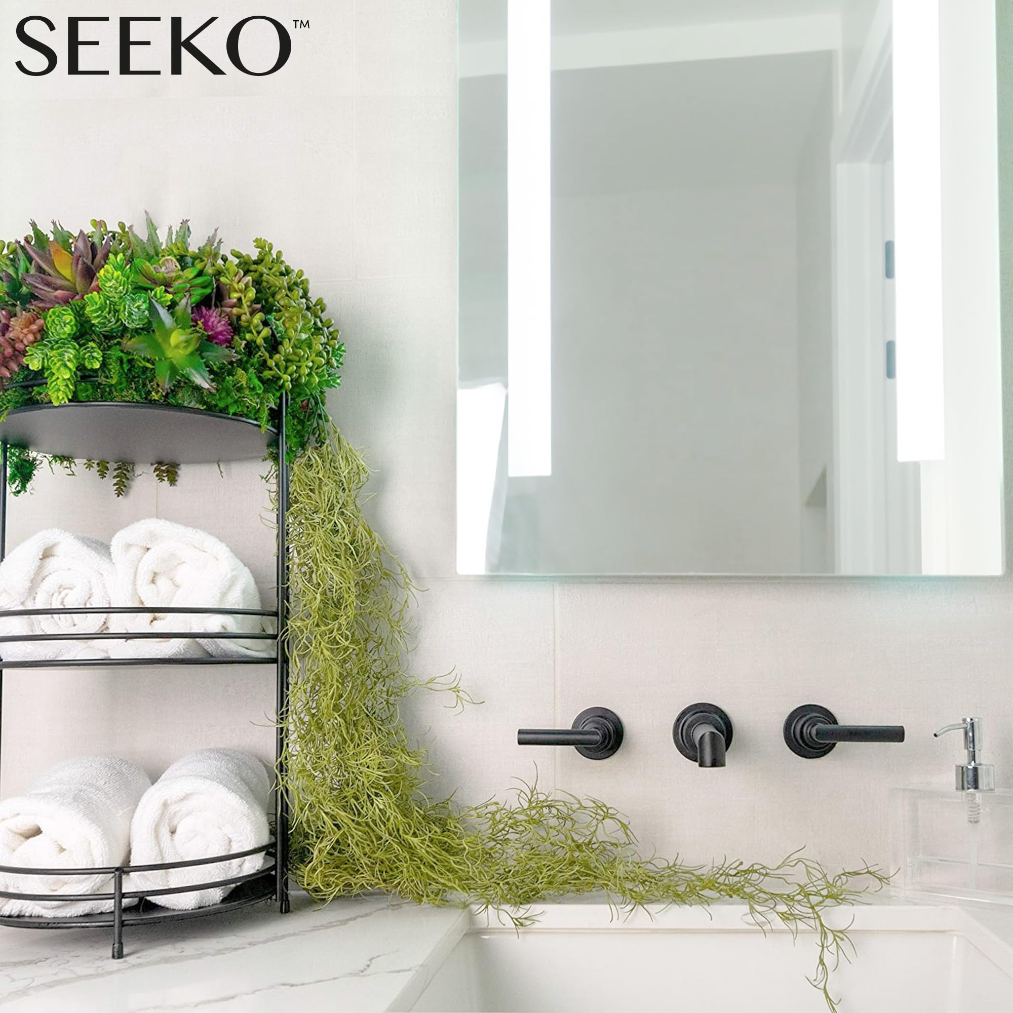 SEEKO Succulents Extra Large Spanish Moss (6pck, 6oz, 33" Long) - Fake Moss for Crafts