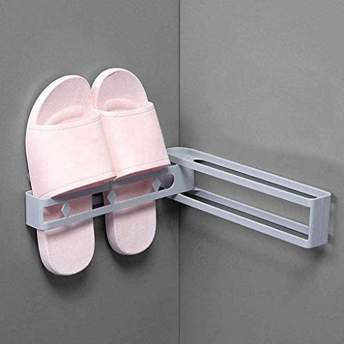 MFCHY Slippers Rack Shoes Organizer 3 in 1 Wall Mounted ABS Collapsible Holder with Self Adhesive for Bathroom