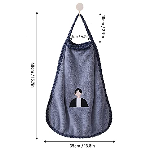 CHOOSE HOME 3 Pack Hanging Hand Towel Children Cartoon Towels Soft Coral Velvet Absorbent Dishcloth Ultra Absorbent Fast Drying Hang Towel for Kitchen Bathroom (Boy)