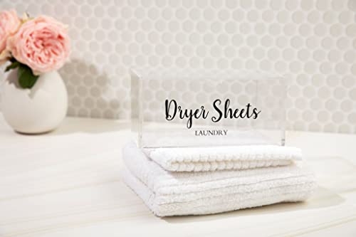 HappyPals Clear Acrylic Dryer Sheet Holder, Laundry Room Organizer, Clear Acrylic Box with lid, Clear Dryer Sheet Dispenser, Clear Acrylic Container