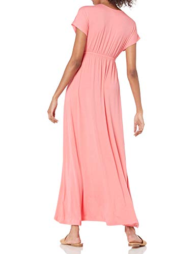 Amazon Essentials Women's Waisted Maxi Dress (Available in Plus Size), Peach, X-Large