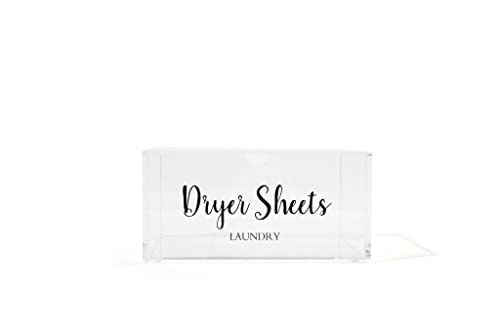 HappyPals Clear Acrylic Dryer Sheet Holder, Laundry Room Organizer, Clear Acrylic Box with lid, Clear Dryer Sheet Dispenser, Clear Acrylic Container
