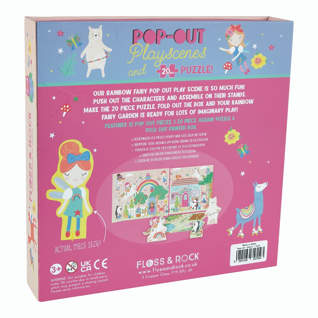 Floss & Rock 43P6374 Rainbow Fairy Pop Out Play Scene, Multicolor, 21.5cm x 21.5cm x 4.5cm