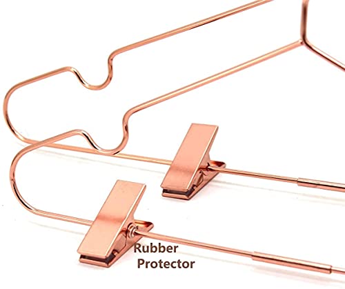 Koobay 12.6" Rose Gold Shiny Steel Wire Children Coat Clothes Hangers, 25 PACK, Garment Clips Hangers Pants Closet Hangers