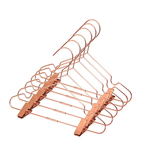 Koobay 12.6" Rose Gold Shiny Steel Wire Children Coat Clothes Hangers, 25 PACK, Garment Clips Hangers Pants Closet Hangers