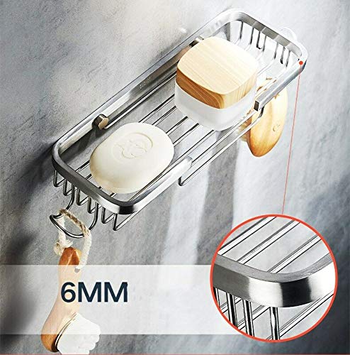 housebest Wall Mounted Brushed Nickel Shower Caddy Bath Organizer Storage Basket Soap Dish Holder Hooks Stainless Steel Shampoo, Conditioner Bathroom Accessories