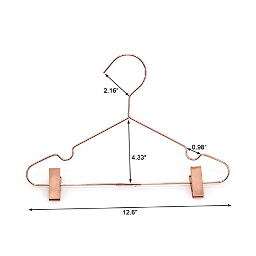Koobay 12.6" Rose Gold Shiny Steel Wire Children Coat Clothes Hangers, 25 PACK, Garment Clips Hangers Pants Closet Hangers