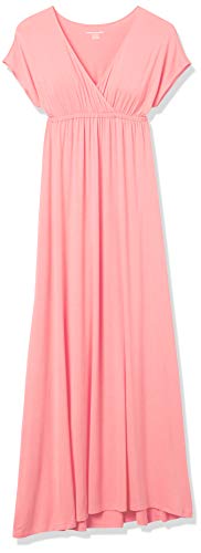 Amazon Essentials Women's Waisted Maxi Dress (Available in Plus Size), Peach, X-Large