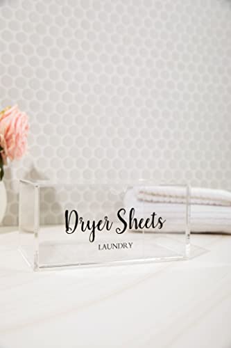 HappyPals Clear Acrylic Dryer Sheet Holder, Laundry Room Organizer, Clear Acrylic Box with lid, Clear Dryer Sheet Dispenser, Clear Acrylic Container