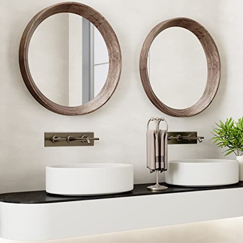 BGL Fingertip Towel Holder Stand Hand Towel Ring for Bathroom or Kitchen Vanity Countertops to Store Hand Towels Washcloths or dishcloths - 2 Hanging Rings,19" High-Brushed Nickel