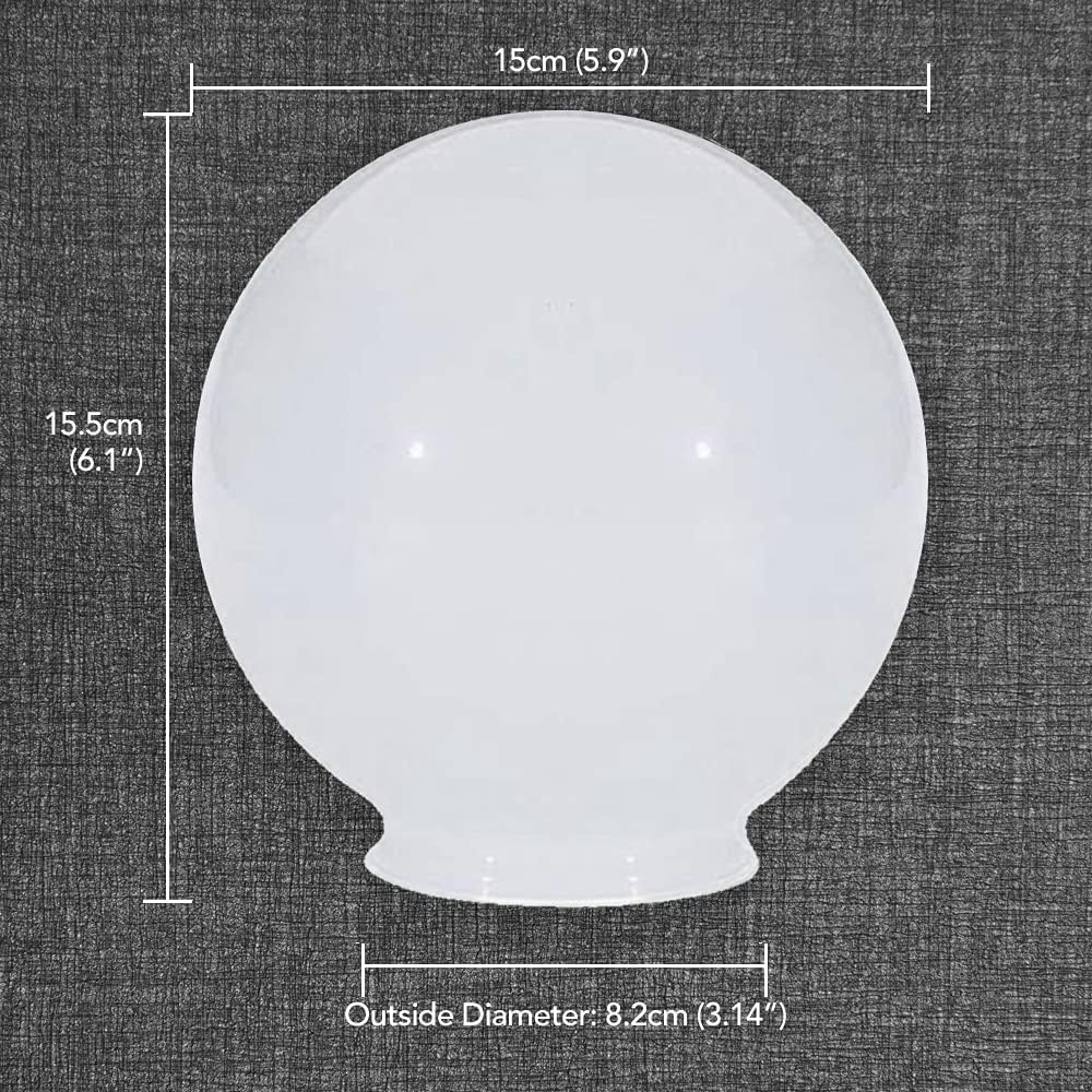 Beam Lighting 6-inch White Acrylic Replacement Globe - Cover for Ceiling, Wall Fixtures, Lamp Posts, or Streetlights