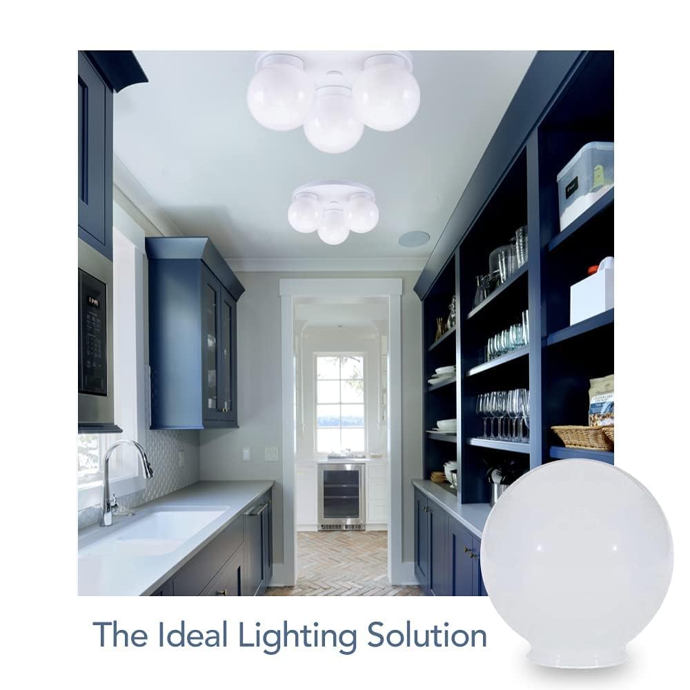 Beam Lighting 6-inch White Acrylic Replacement Globe - Cover for Ceiling, Wall Fixtures, Lamp Posts, or Streetlights