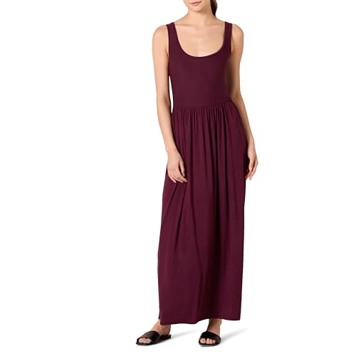 Amazon Essentials Women's Tank Waisted Maxi Dress (Available in Plus Size), Burgundy, Large
