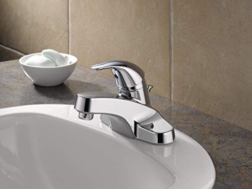 Peerless Centerset Bathroom Faucet Chrome, Bathroom Sink Faucet, Single Handle, Drain Assembly, Chrome P136LF