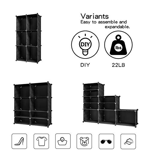 KOUSI Portable Shoe Rack Organizer 64 Pair Tower Shelf Storage Cabinet Stand Expandable for Heels, Boots, Slippers, 8 Tier Black