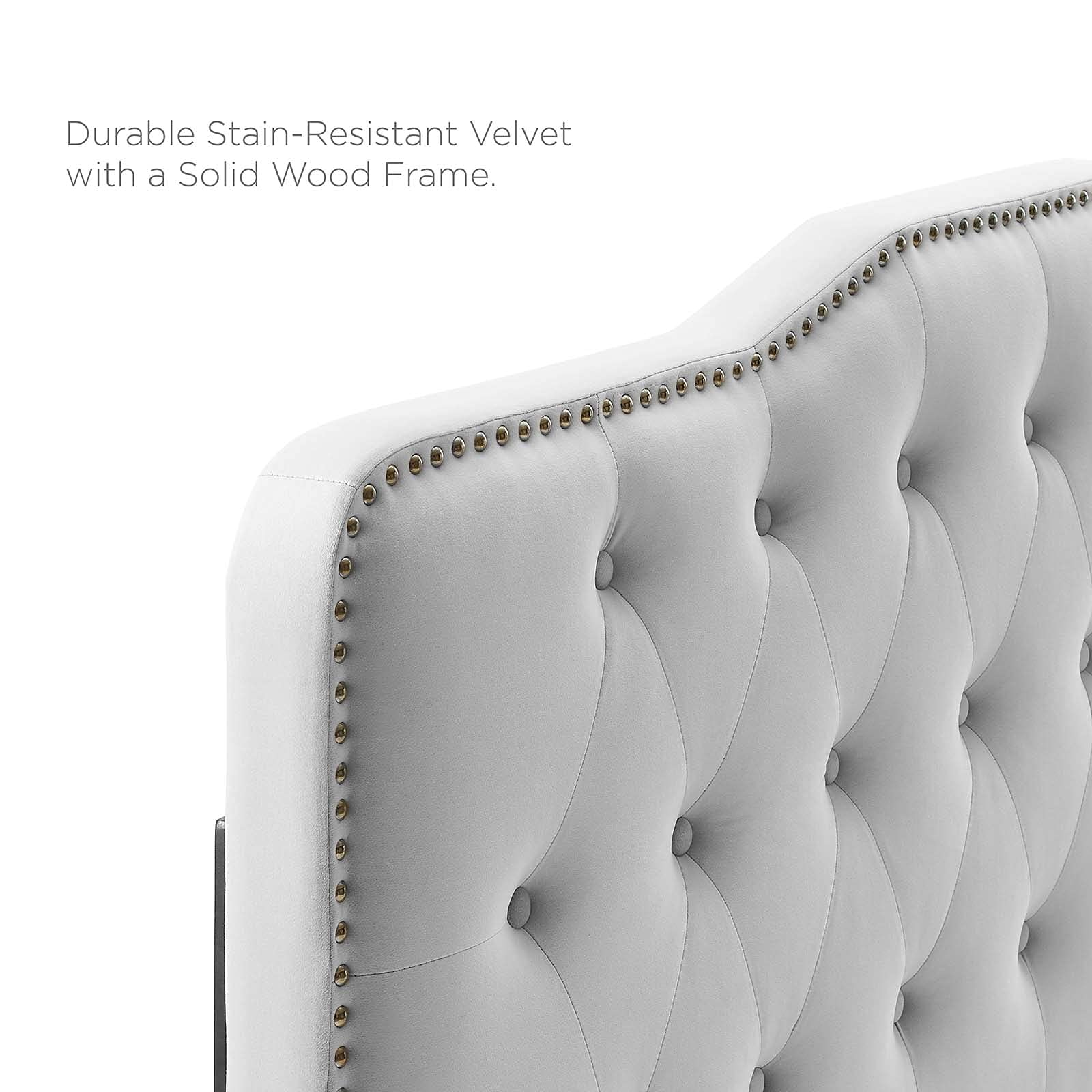 Modway MOD-6411-LGR Sophia Tufted Performance Velvet King/California King Headboard, Light Gray