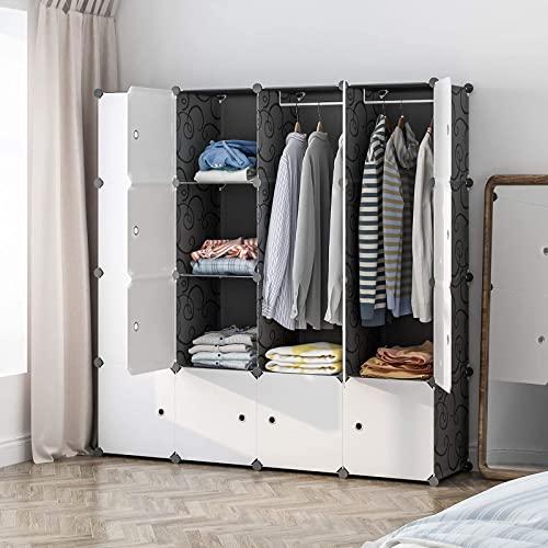 KOUSI Large Cube Storage - (16 Cubes) Organizer Shelves Clothes Dresser Closet Storage Organizer Cabinet Shelving Bookshelf Toy Organizer (56"x18"x56")