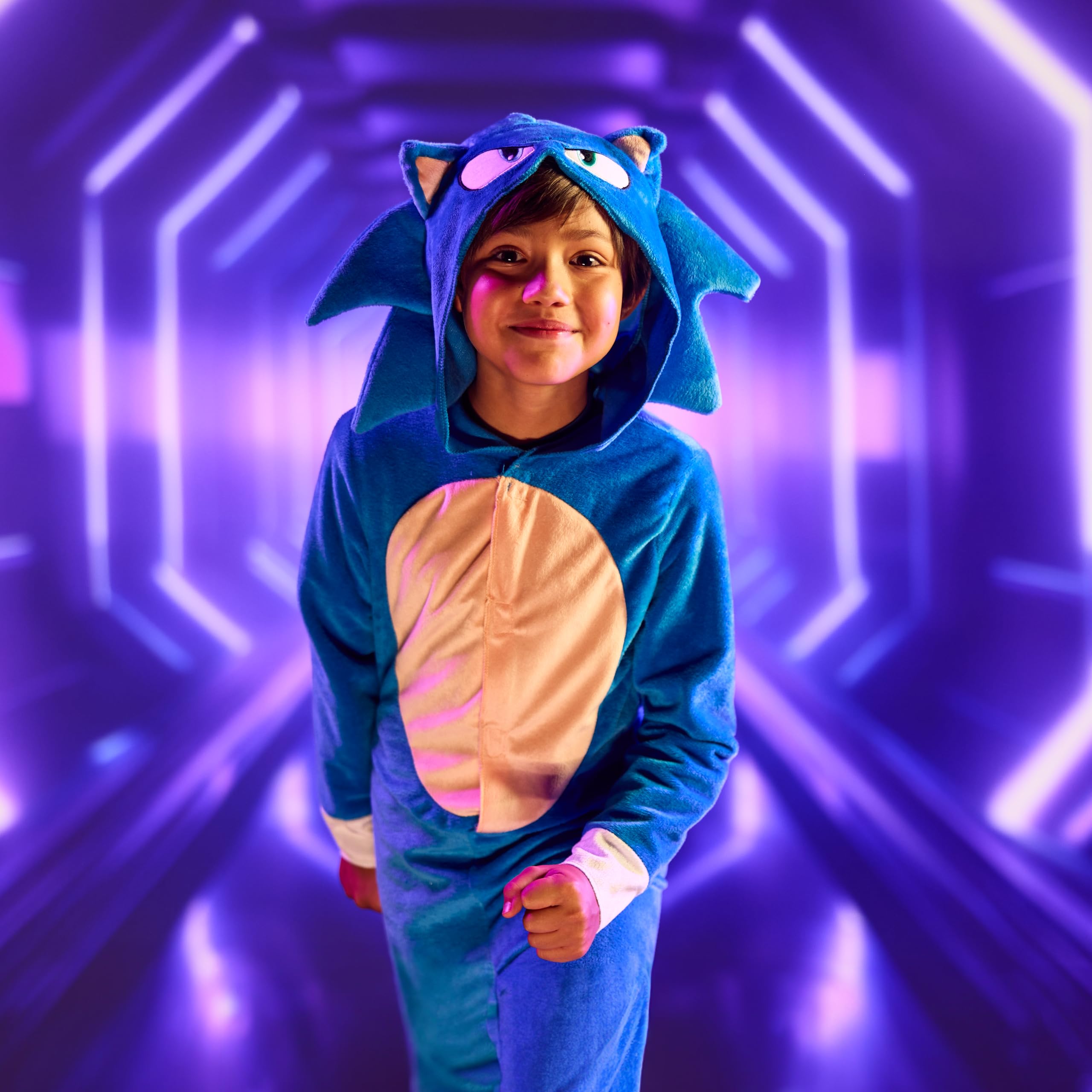 Sonic the Hedgehog Costume, Official Sonic Movie 2 Costume and Headpiece, Kids Size Medium (7-8)
