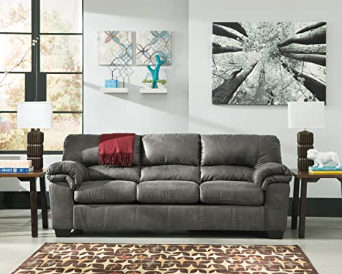Signature Design by Ashley Bladen Faux Leather Sofa, Gray