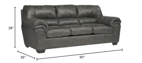 Signature Design by Ashley Bladen Faux Leather Sofa, Gray