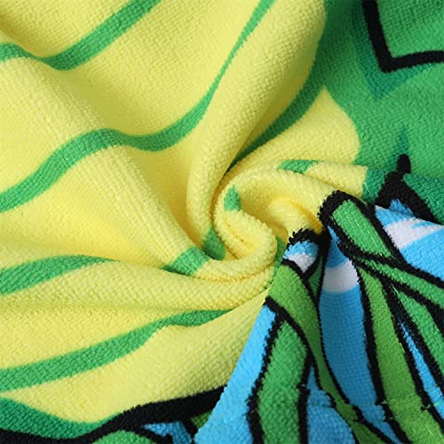 Athaelay Kids Towels with Hood for Bath Beach Pool Toddler Hooded Towel Poncho Swim Cover-ups with Drawstring Bag (Alligator)