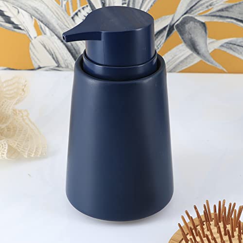 Navy Blue Bathroom Accessory Set - 4 Pieces - Sleek & Practical - Overcome Bathroom Issues with Our Smooth Collection for Organized, Sophisticated & Convenient Decor