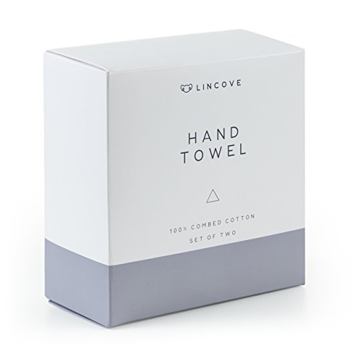 Lincove 100% Turkish Cotton Luxury Hand Towels - Hotel & Spa Luxury Hand Towels 600 GSM Highly Absorbent & Eco Friendly - Made in Turkey (White)