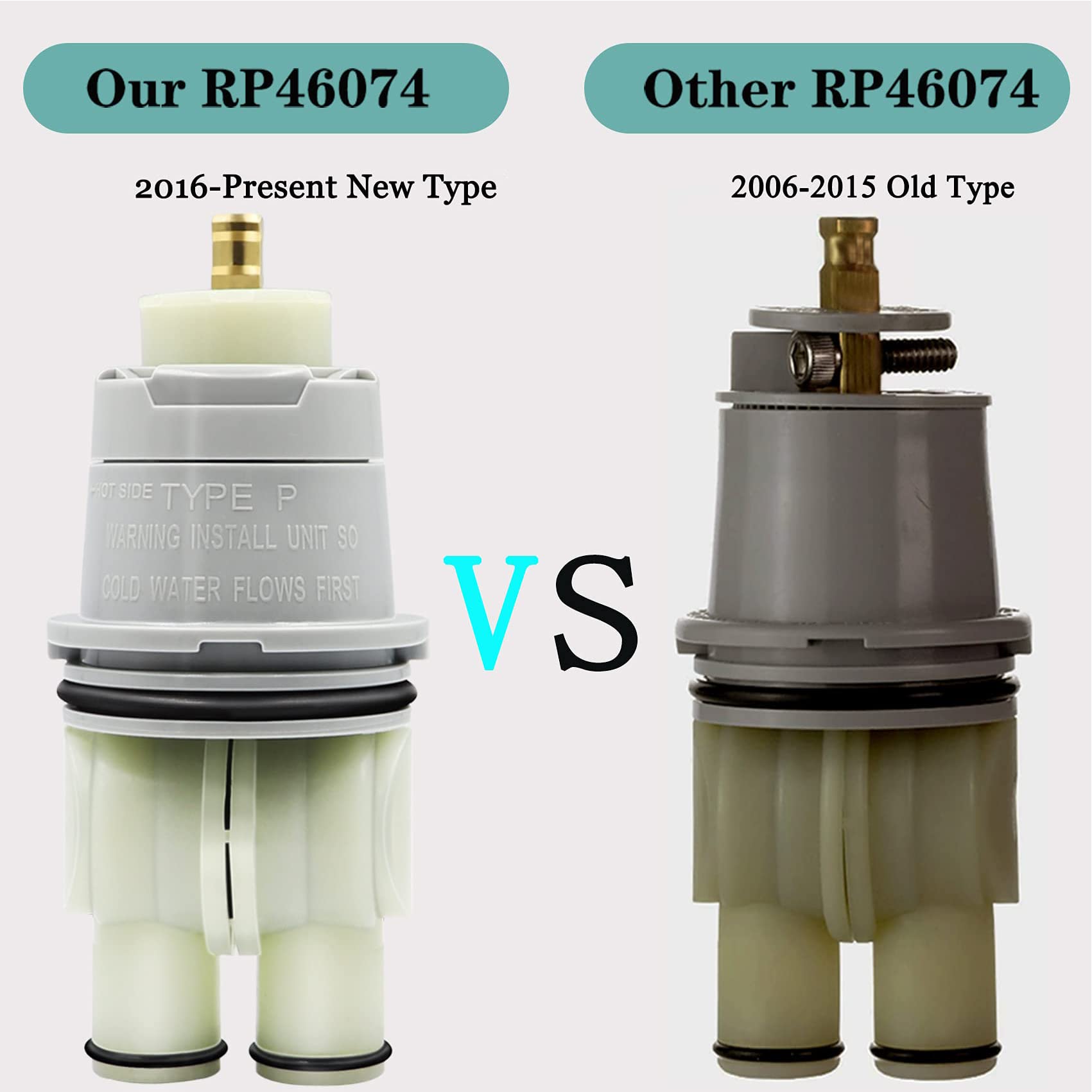 RP46074 Shower Valve Cartridge Assembly Compatible For Shower and Tub 13/14 Series Faucet, Single-handle Valve Cartridge Repair Assembly, Replacement Monitor,2