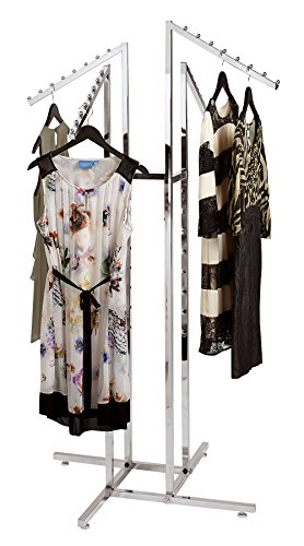 SSWBasics 4 Way Clothing Rack with 4 Slanted Arms