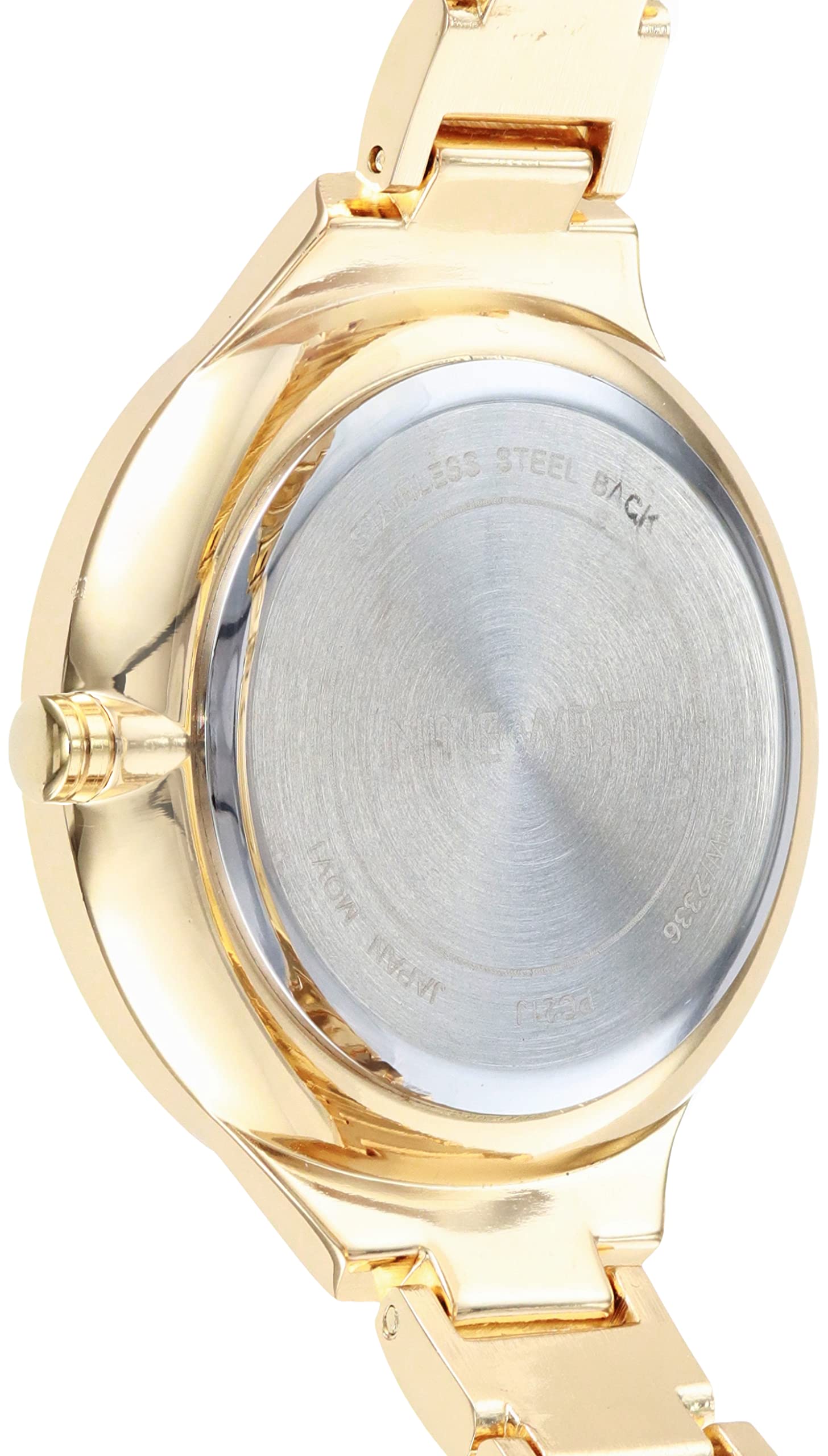 Nine West Women Japanese Quartz Dress Watch with Metal Strap, Gold, 12 (Model: NW/2336GNGB)