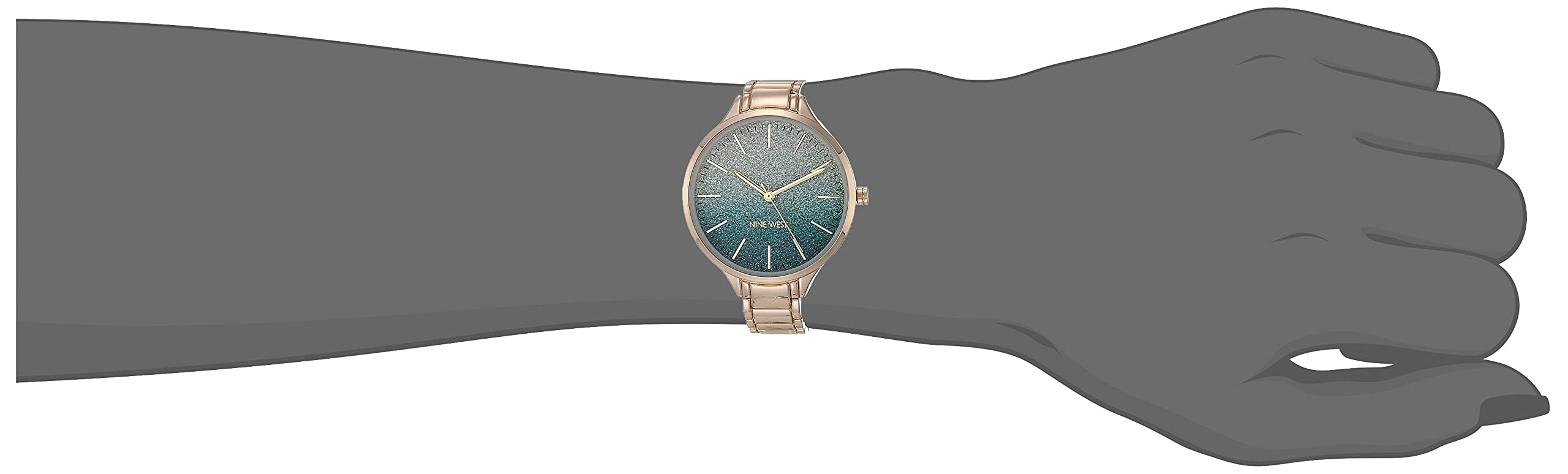 Nine West Women Japanese Quartz Dress Watch with Metal Strap, Gold, 12 (Model: NW/2336GNGB)