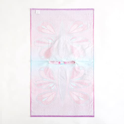 BEACH HOUSE Butterfly Hooded Poncho Beach and Bath Towel for Kids, Purple