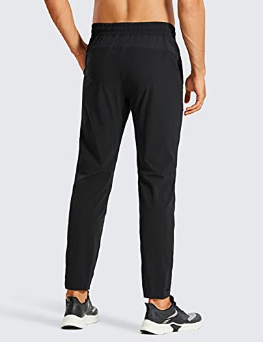 CRZ YOGA Men's Stretch Athletic Pants - 30'' Slim Fit Elastic Waist Workout Running Gym Track Pant with Pockets Black XX-Large