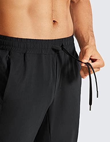 CRZ YOGA Men's Stretch Athletic Pants - 30'' Slim Fit Elastic Waist Workout Running Gym Track Pant with Pockets Black XX-Large
