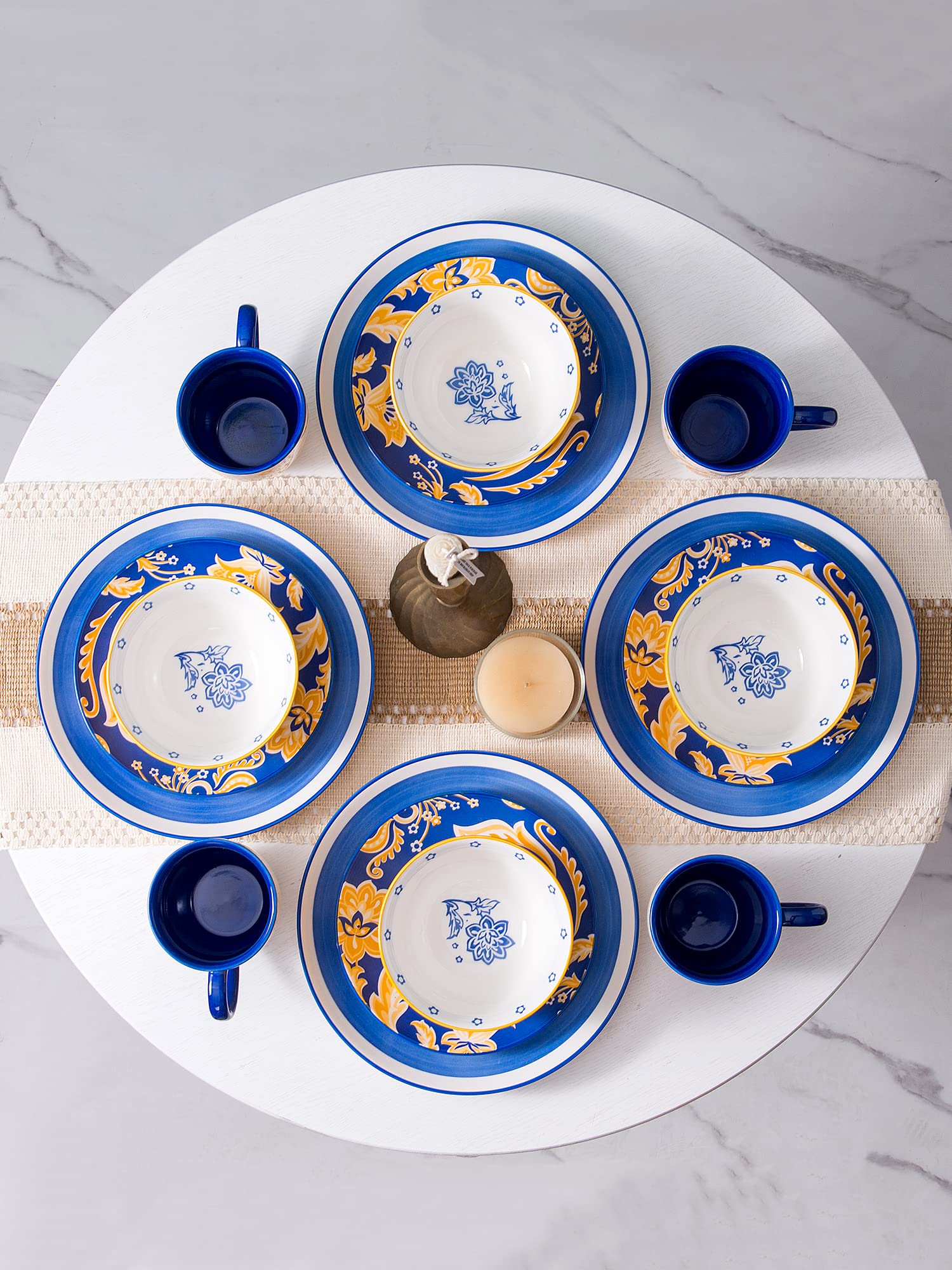 Wisenvoy Plates and Bowls Sets Dish Set Ceramic Dinnerware Sets Plate Set Porcelain Dishes Set for 4 Dinner Plates