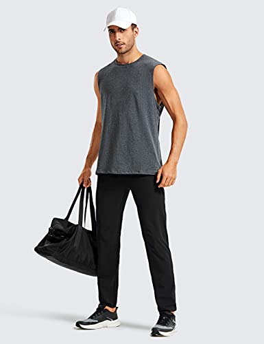 CRZ YOGA Men's Stretch Athletic Pants - 30'' Slim Fit Elastic Waist Workout Running Gym Track Pant with Pockets Black XX-Large