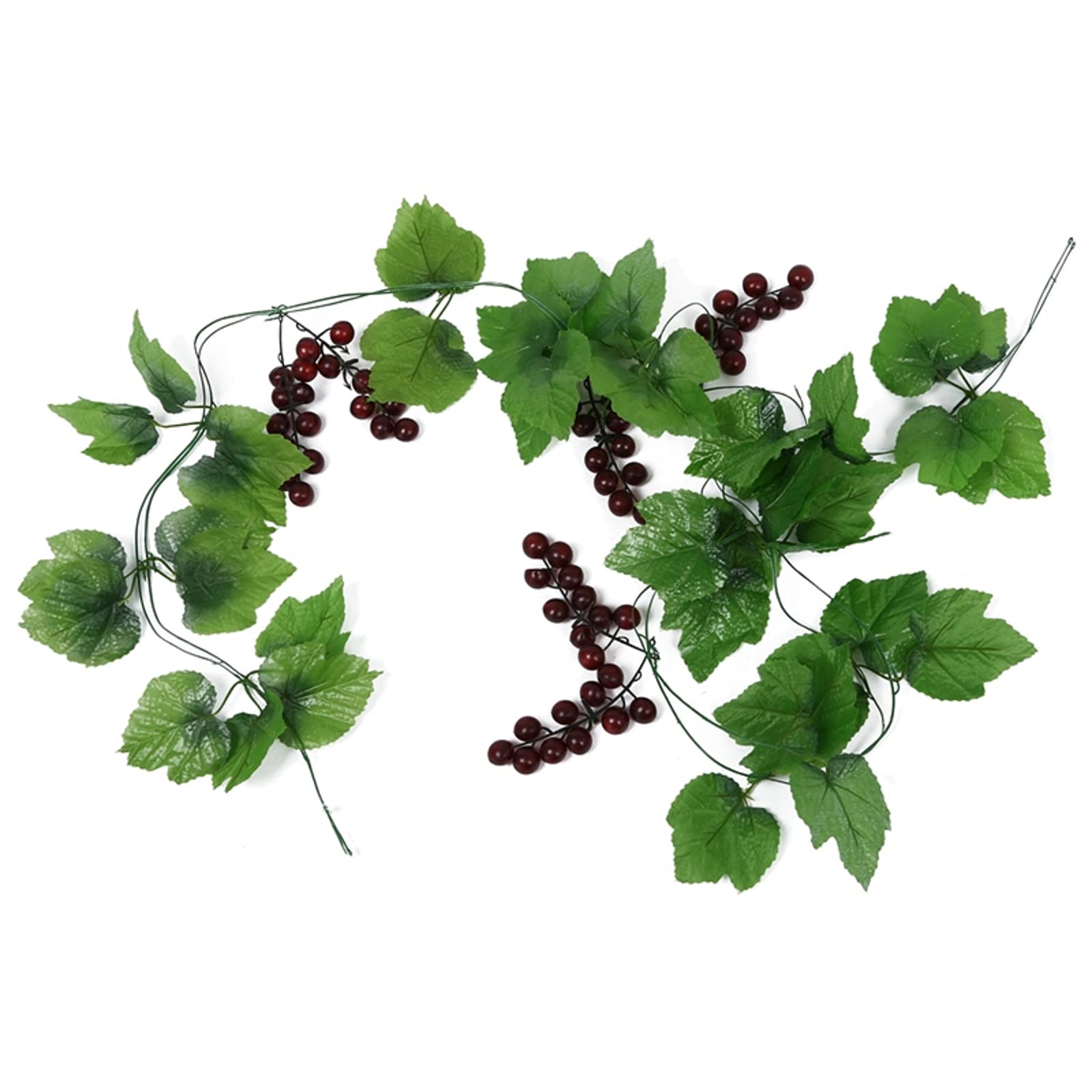 5 Pcs Artificial Grape Leaves Vines Hanging Fake Vine Garlands Lifelike Simulation Fruit Grapes Rattan for Garden Home Wedding Party Decoration