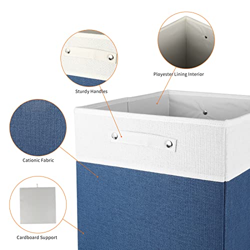 Awekris Storage Cubes, 13 Inch Foldable Storage Bins with Sturdy Handles, 3 Pack Fabric Clothes Organizer Storage Baskets for Home Office Closet, Clothes, Toys, Royal Blue
