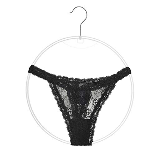 WellieSTR 10PCS Thong Underwear Display Ring Hanger 12", Plastic Round Circle Loop Hook Bikini Swimwear Lingerie Brief Display Hoop Rack Holder