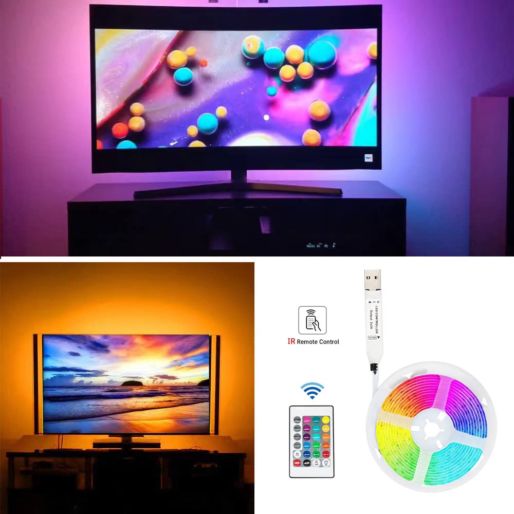 Led Strip Lights, 8.2ft TV Light Strip for 32-58 inch TV/Monitor Backlight, USB Led Strip Mood Light with 4096 DIY Colors Remote Control