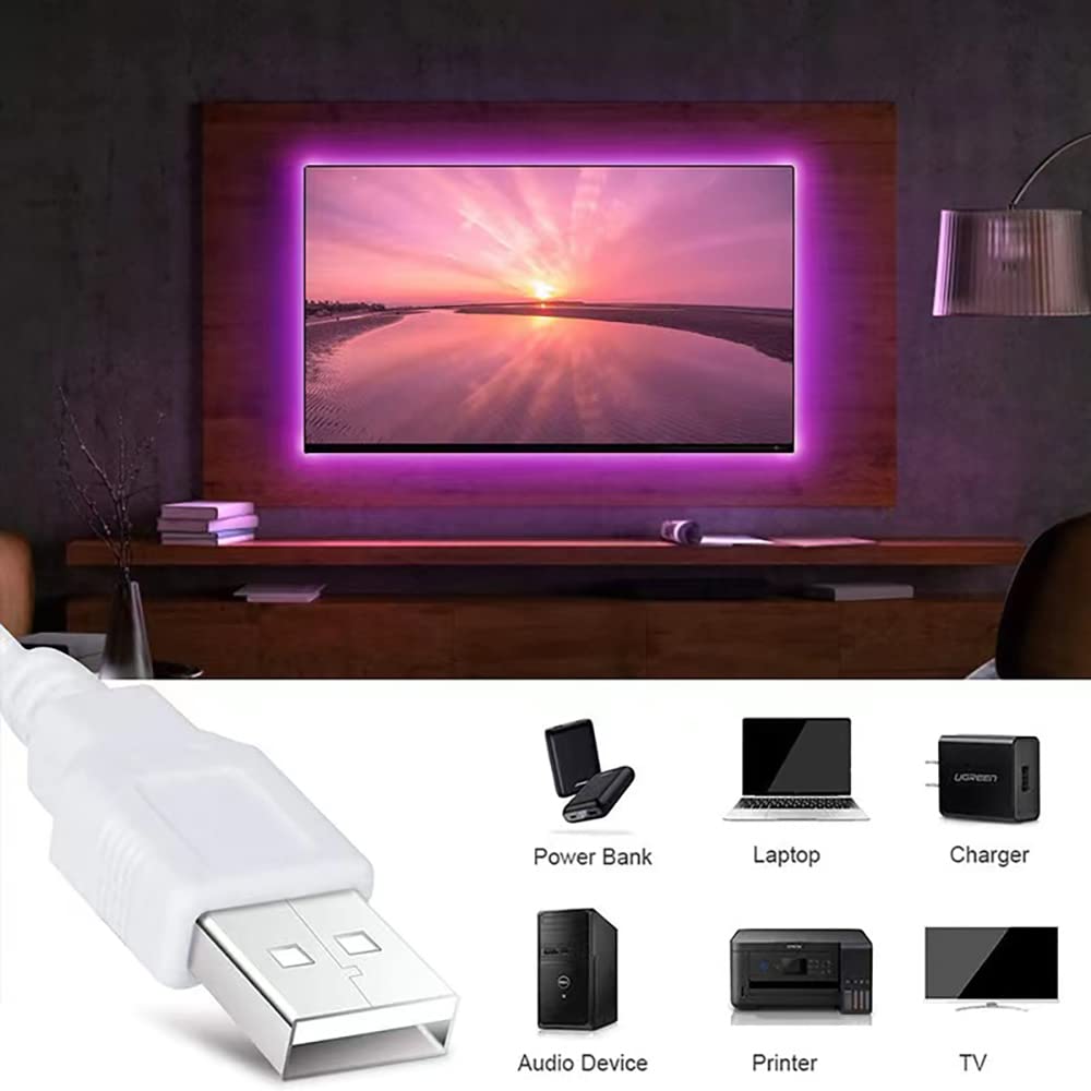 Led Strip Lights, 8.2ft TV Light Strip for 32-58 inch TV/Monitor Backlight, USB Led Strip Mood Light with 4096 DIY Colors Remote Control