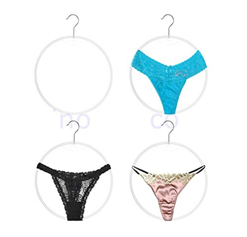 WellieSTR 10PCS Thong Underwear Display Ring Hanger 12", Plastic Round Circle Loop Hook Bikini Swimwear Lingerie Brief Display Hoop Rack Holder